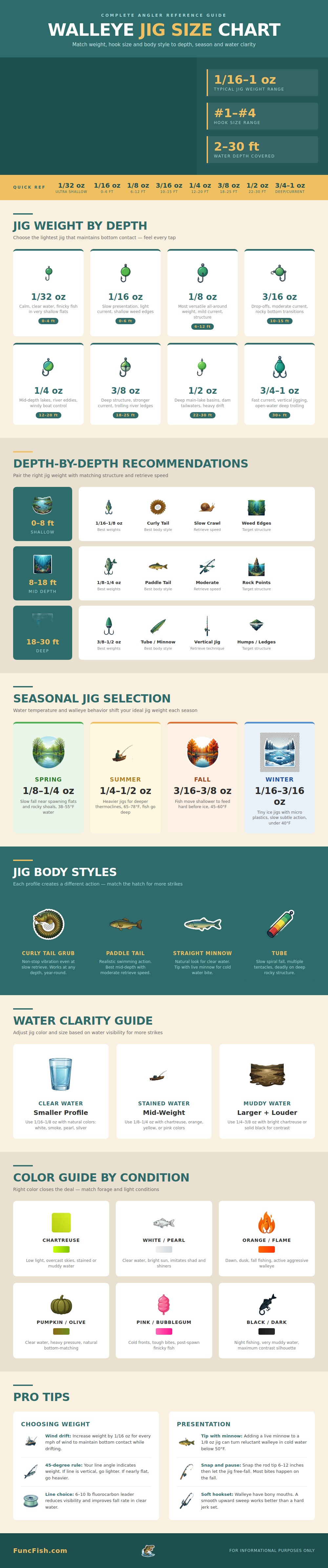 Walleye Jig Size Chart - FuncFish