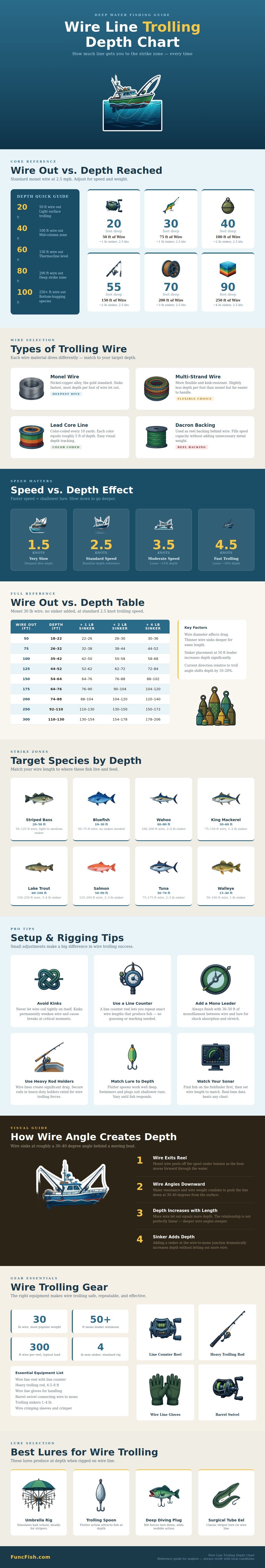 Wire Line Trolling Depth Chart - FuncFish